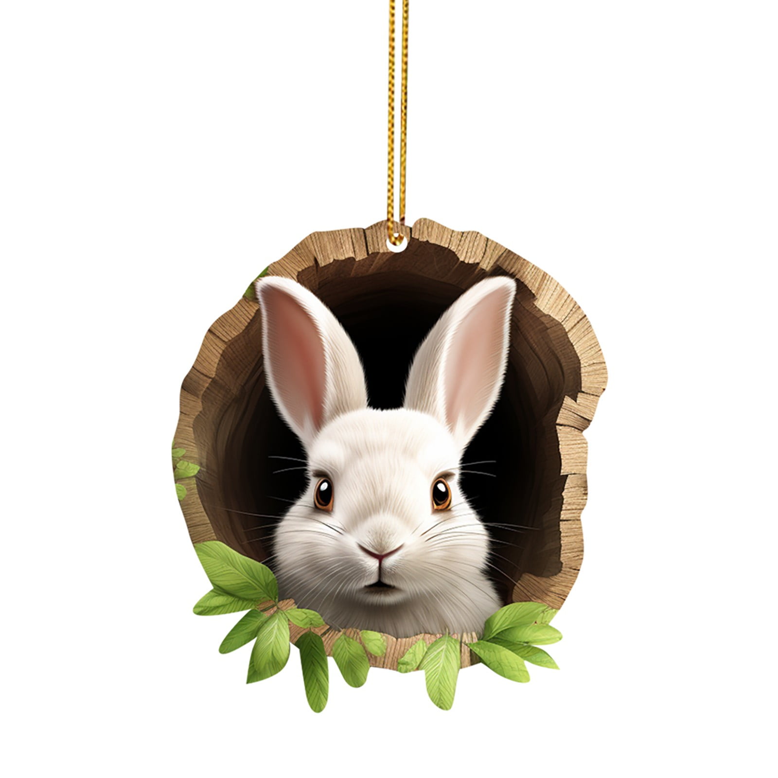 6/5/4/3/2/1pcs Easter Bunny Tree Hole Acrylic Pendant 2D Hanging Bunny ...