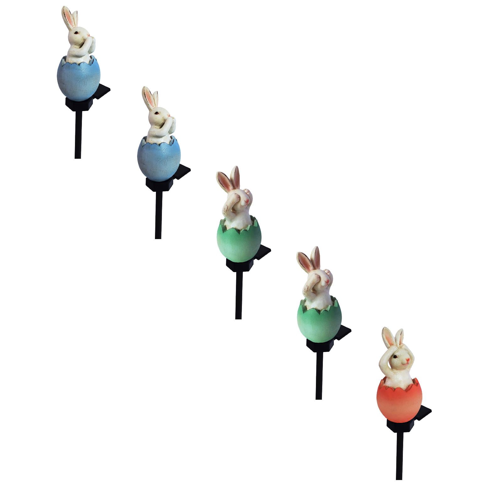 6/5/4/3/2/1pcs Easter Garden Light Rabbit Garden Ornaments Solar Light ...