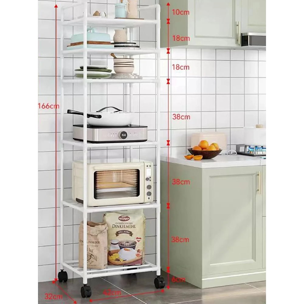6/5/4/3 Layers Storage Shelves Microwave Racks with Pulleys Floor ...