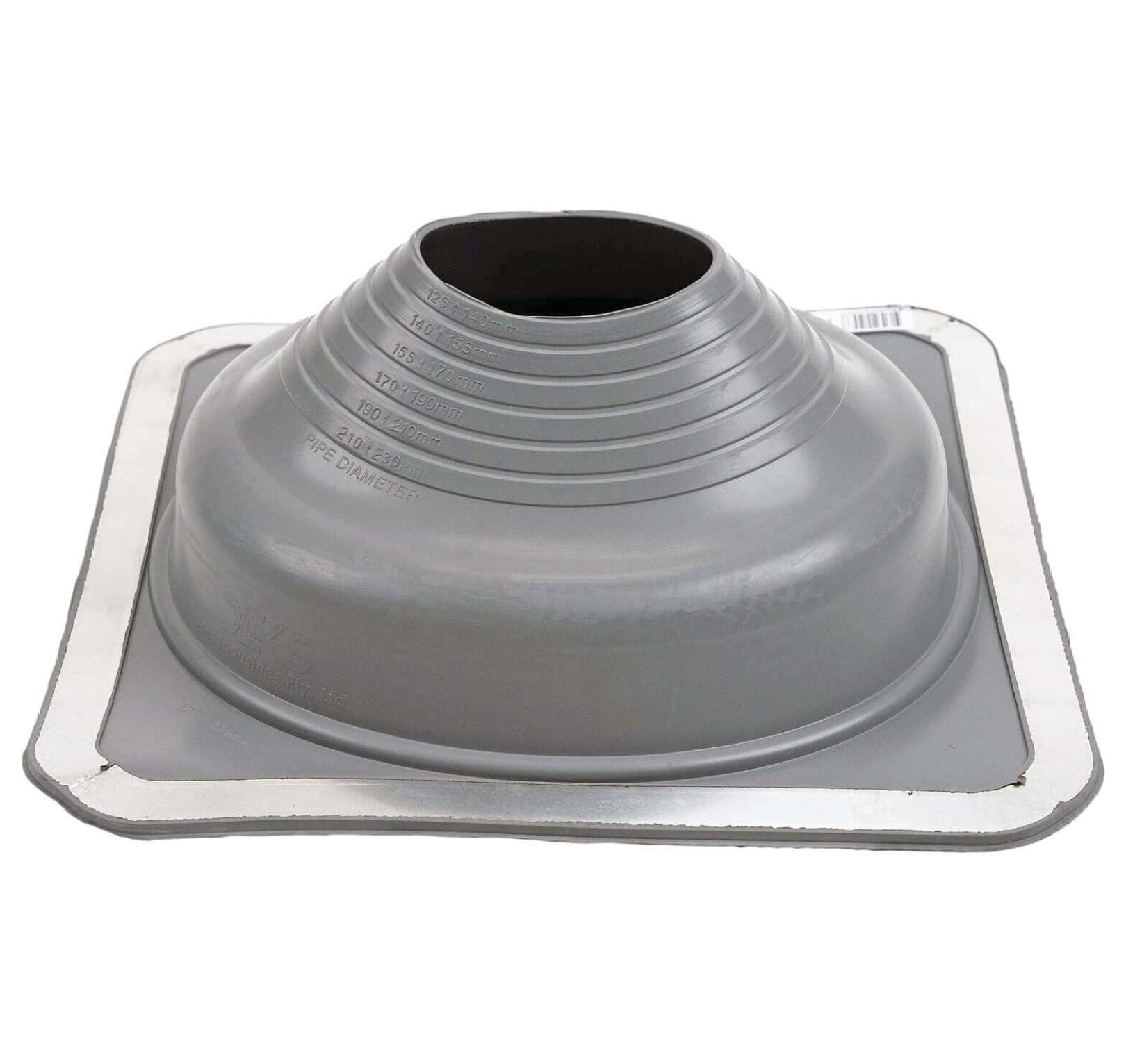 #6 (5" - 9") Square Gray EPDM Flexible Pipe Flashing, Roof Jack, Pipe ...