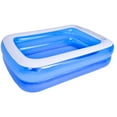 6.5' Blue and White Inflatable Rectangular Swimming Pool - Walmart.com