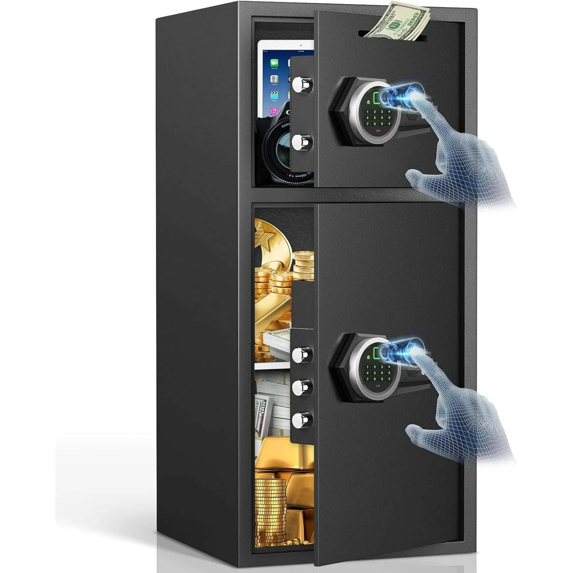 6.5 Cub Large Home safe Fireproof Waterproof, Biometric Safe Box with ...