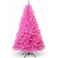 6.5 Feet Pre-Lit Pink Christmas Tree, Artificial Holiday Decorative ...