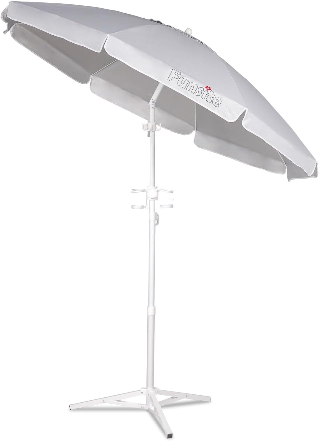 6.5 Foot Portable Beach Umbrella with UV 50+ Protection Tilt Steel Pole ...