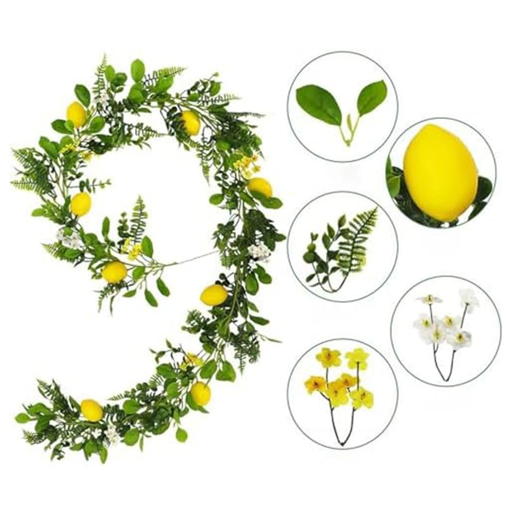 6.5 Ft Artificial Lemon Garland - Fake Hanging Rattan Flowers with ...