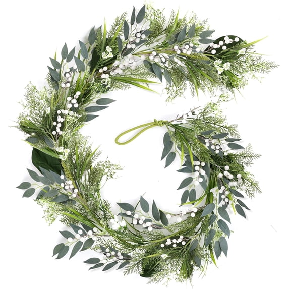 6.5 Ft Artificial White Flowers Garland Spring Summer Swags White Wild ...