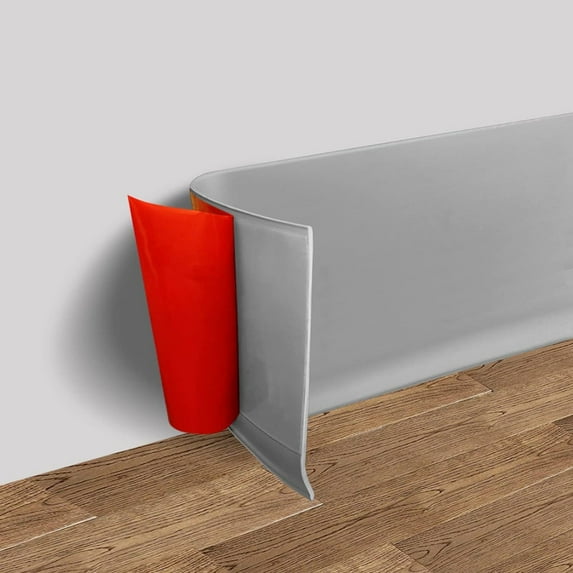 6.5 Ft Flexible Baseboard Molding Trim 3.94 Inch Self-Adhesive Vinyl ...