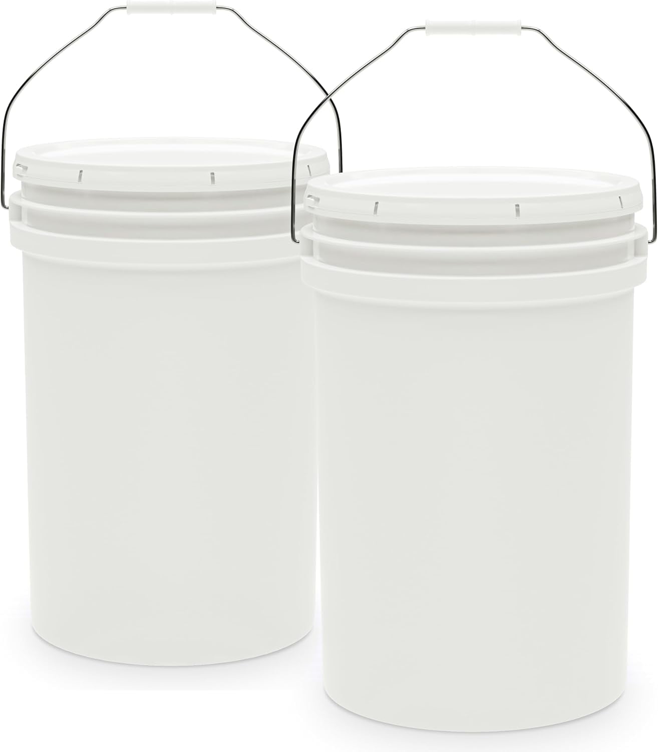 6.5-Gallon White Bucket Pail Containerwith Lid | Food Grade | Heavy ...