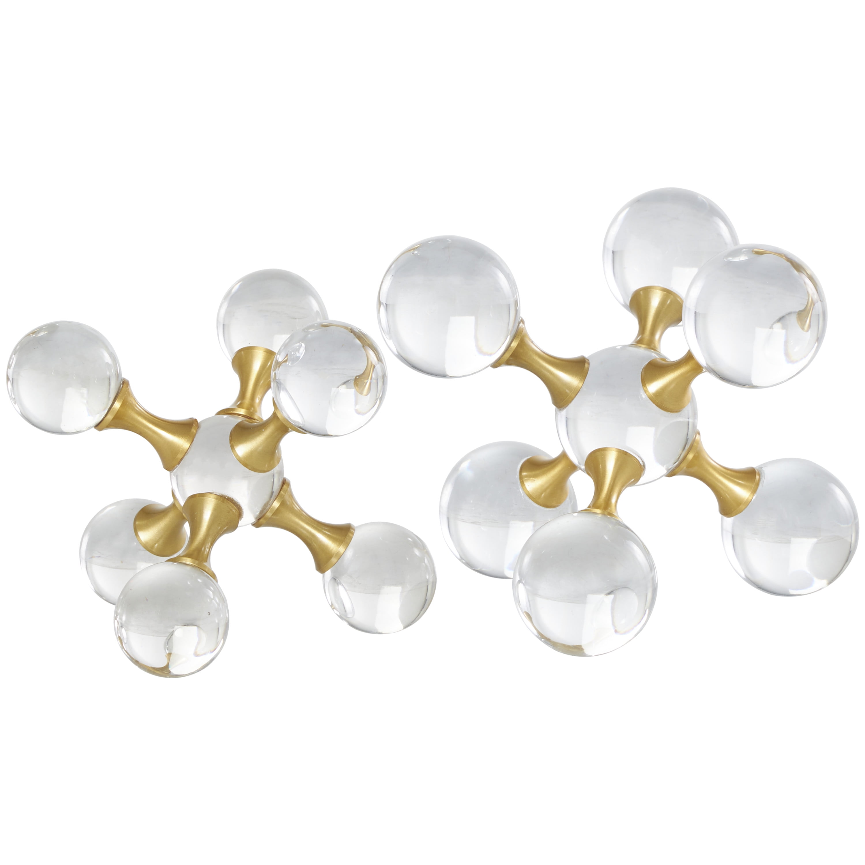 6", 5"H Clear Crystal Orb Inspired Jack Sculpture with Gold Metal ...