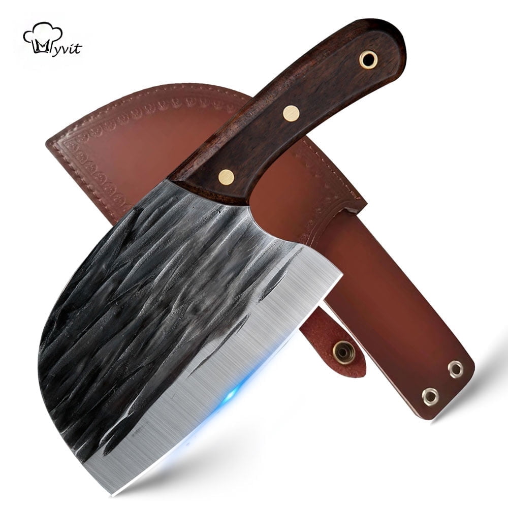 6.5" Heavy Duty Cleaver Knife High Carbon Steel Forged Butcher Knife ...