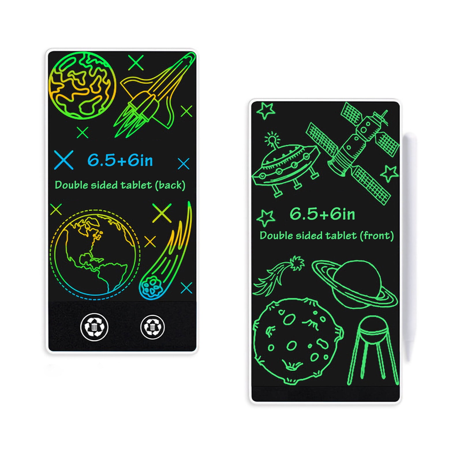 6.5 Inch Double-sided LCD Writing Tablet Full Screen with 2 Stylus ...