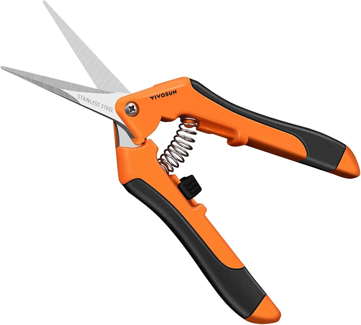6.5 Inch Gardening Scissors with Stainless Steel Blades, Orange Hand ...