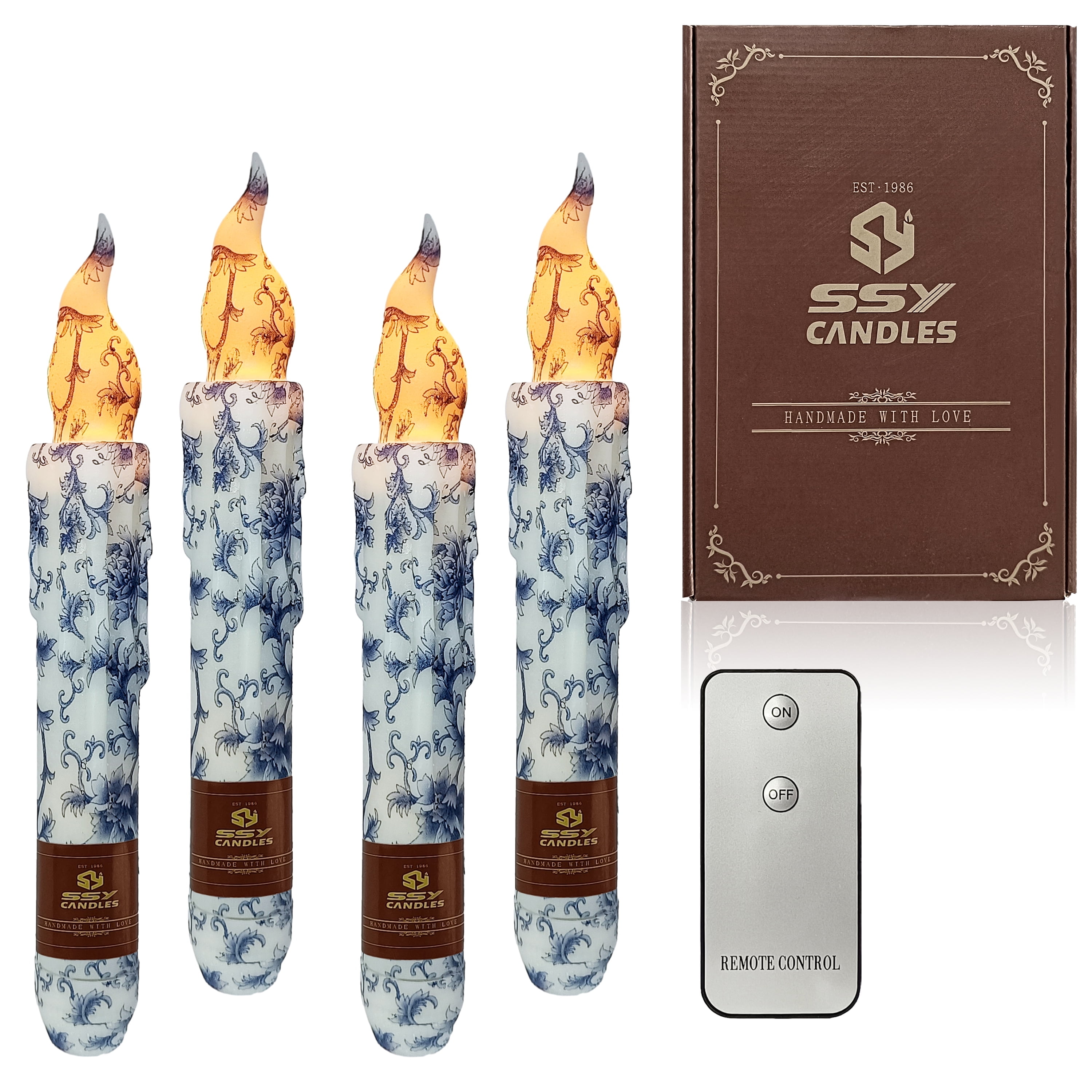 6.5 Inch Printed Flameless Candle Leopard Print Pattern LED Taper ...