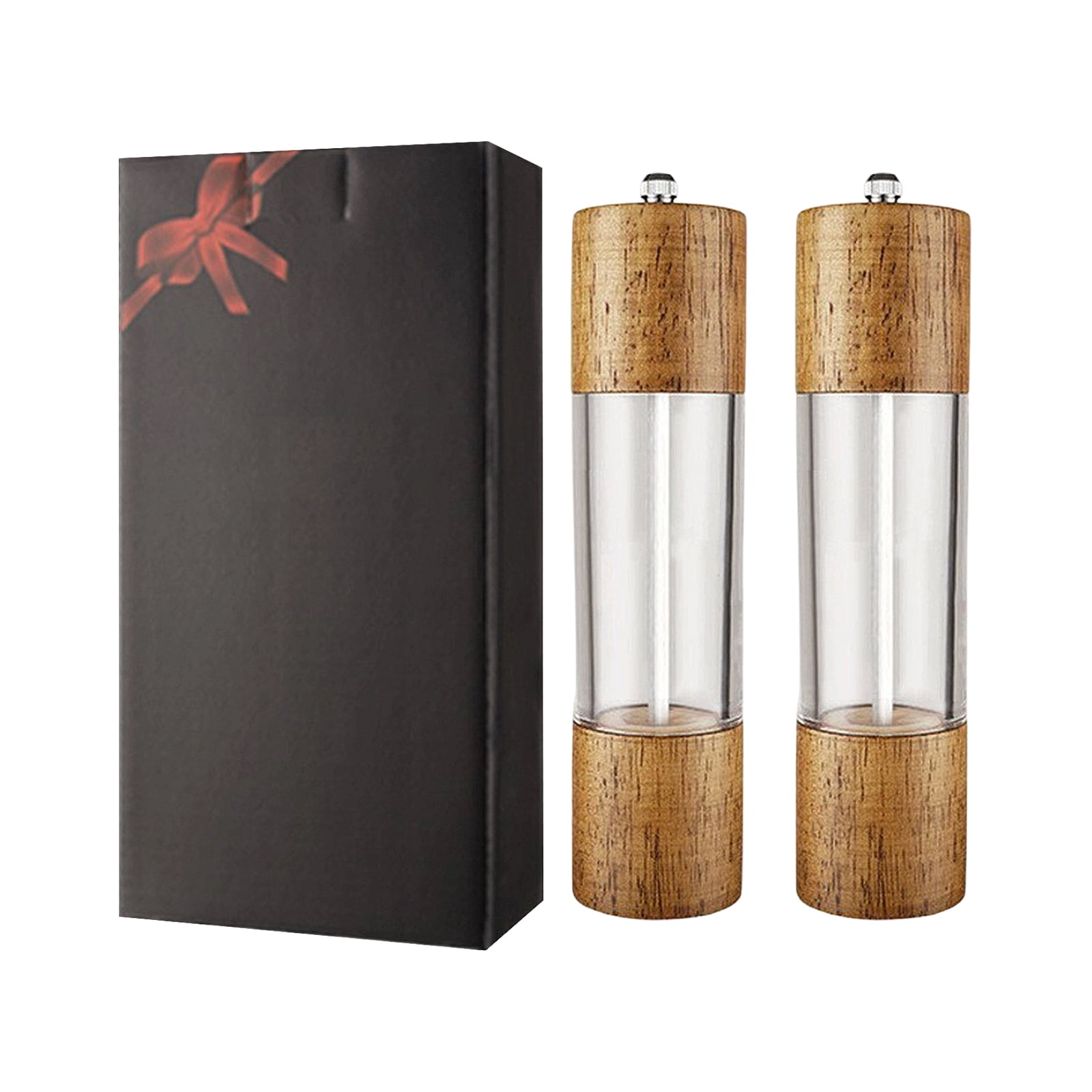 6.5-Inch Wood & Acrylic Salt and Pepper Shaker Set, 2-Pack Manual ...