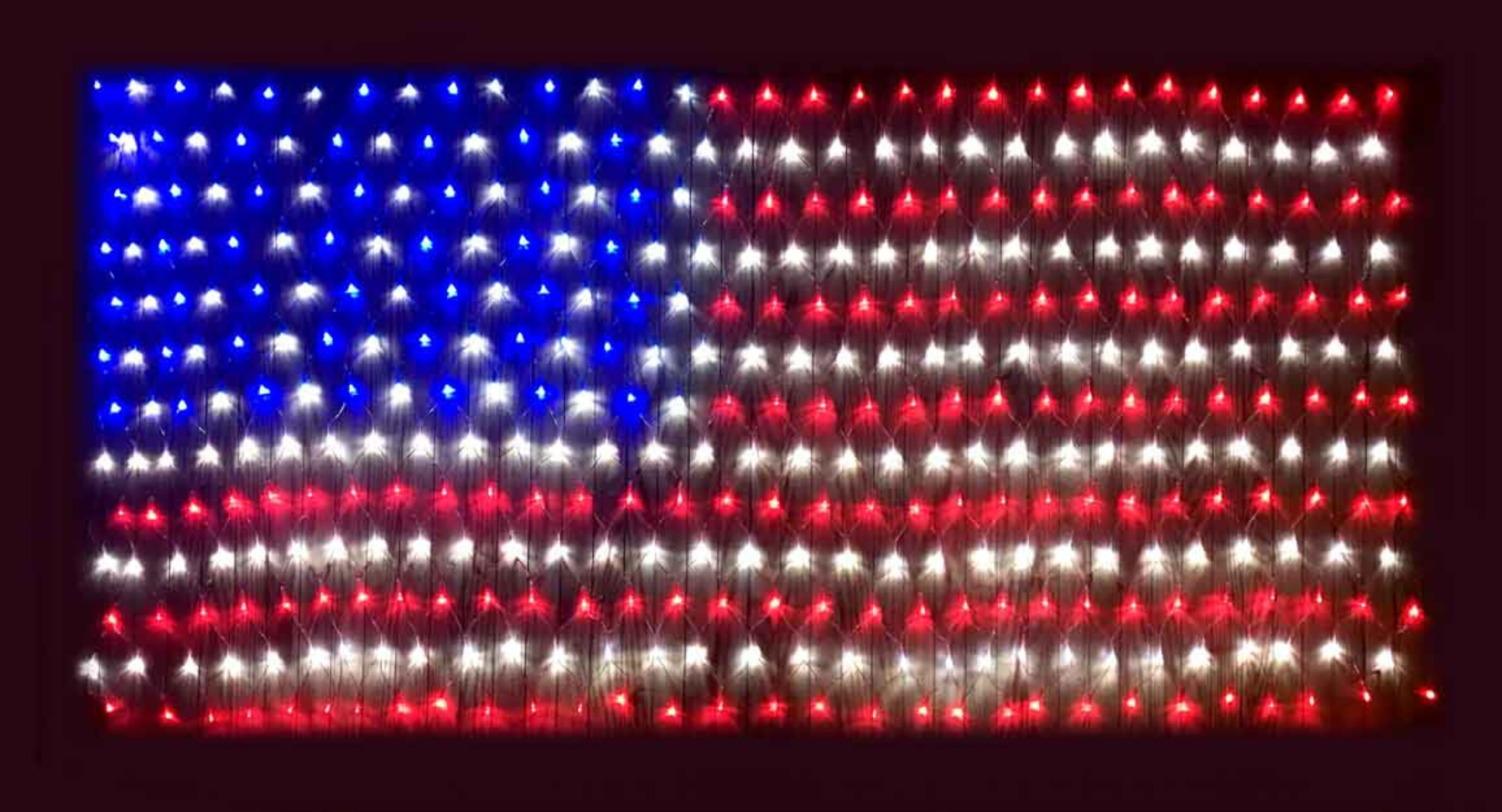 6.5' LED USA Net Flag Silhouette Motif - American Light Up Outdoor ...