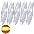 6.5" Oval 16 LED Side Marker Turn Signal Light Chrome Bezel 10x Amber ...
