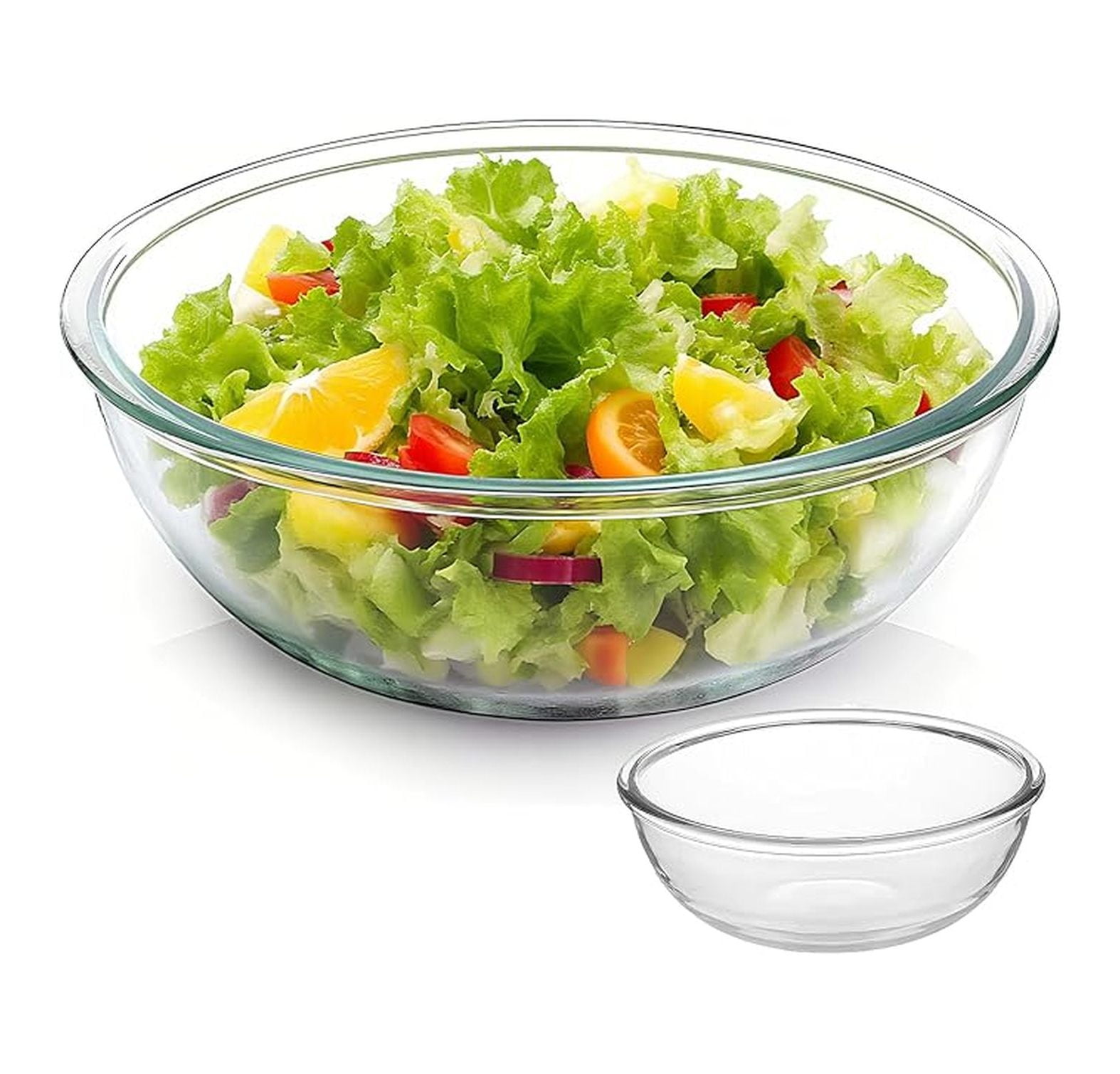 6.5 Quart Glass Mixing Bowls - Large Clear Salad Bowls for Kitchen ...