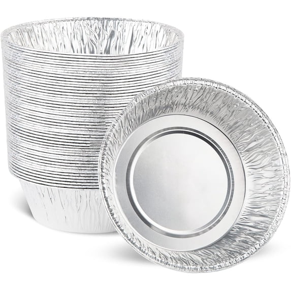 6.5'' Round Disposable Aluminum Foil Pans, Oven & Freezer Safe, Deep ...