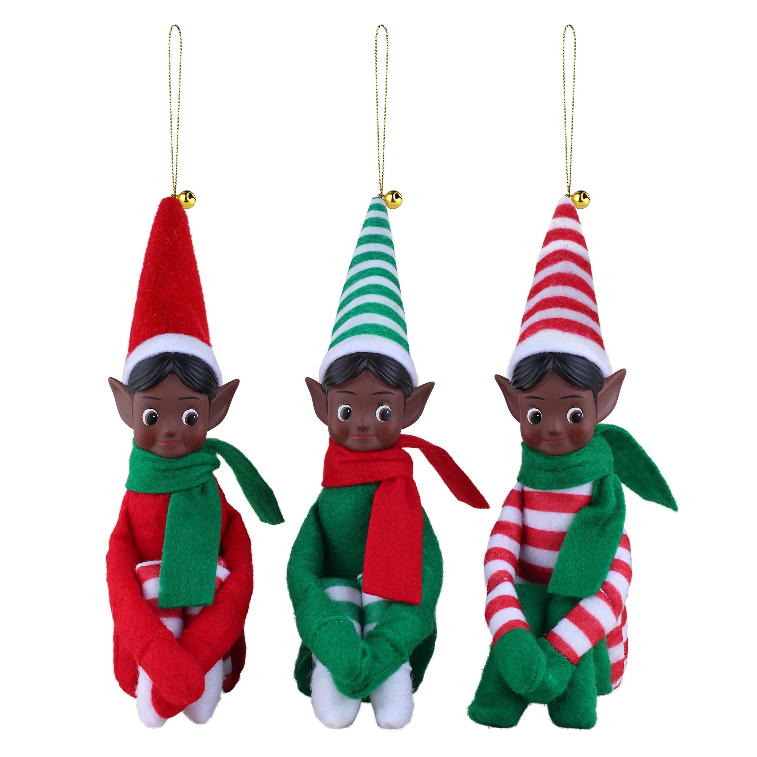 Mr. Christmas 6.5" Vintage Knee Hugging Elves, Decorative Figurine, Set ...