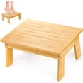 6.5" Wooden Bed Step Stool, 300 Lbs Capacity Small Bamboo Foot Stool ...