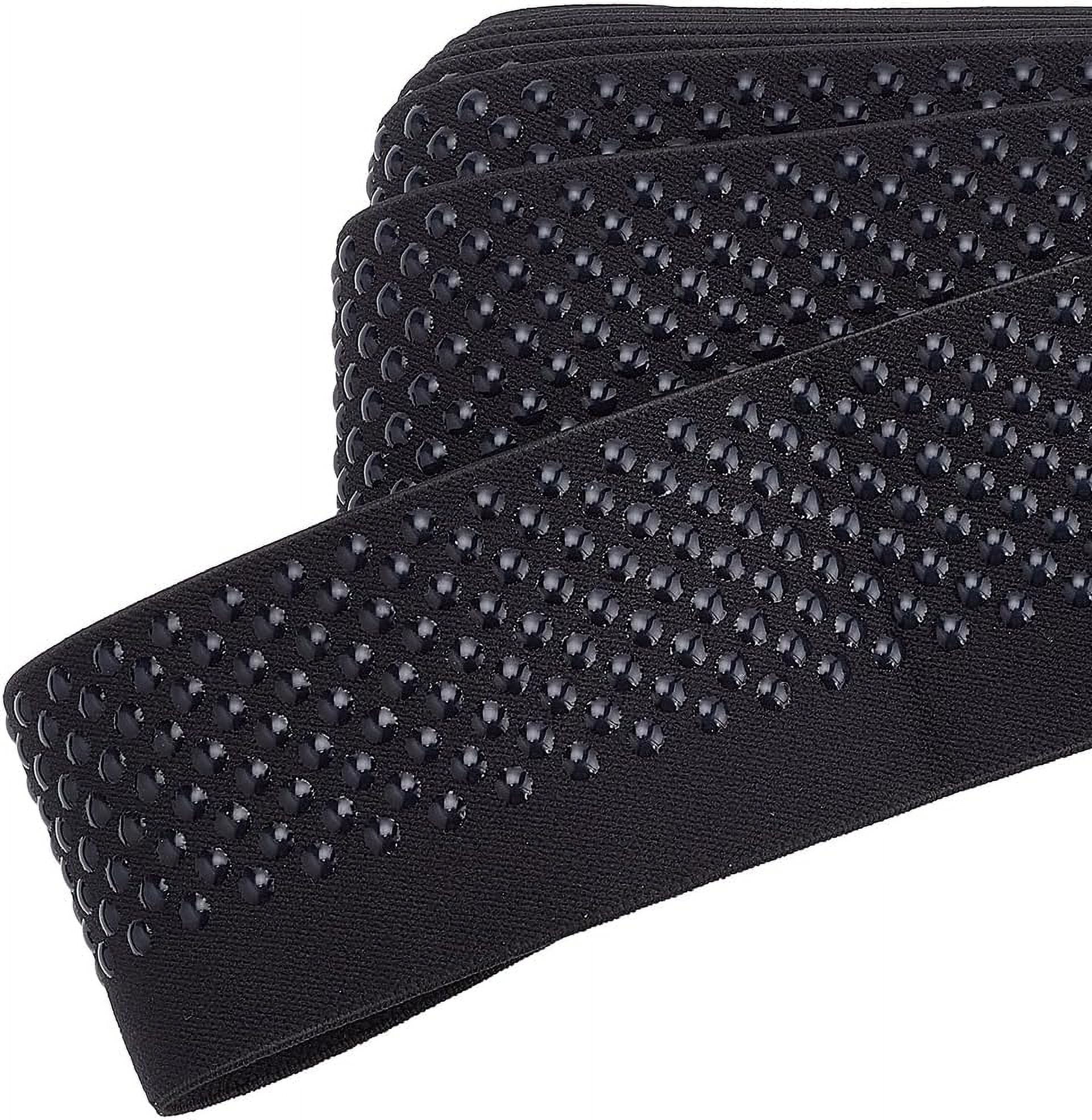 6.5 Yards Non-Slip Silicone Elastic Gripper Band 2inch Wide Black ...