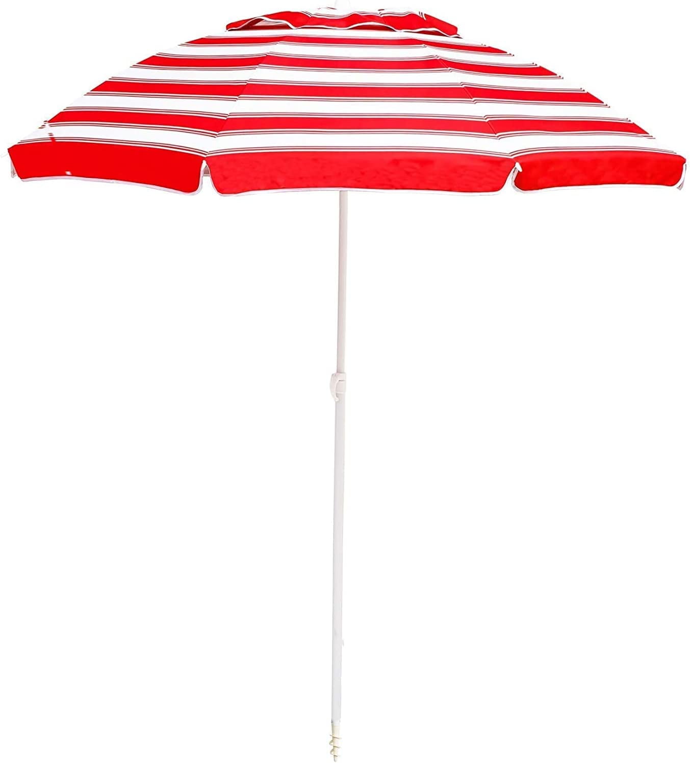6.5 feet Sand Anchor Beach Umbrella with Tilt, Telescoping Shaft ...
