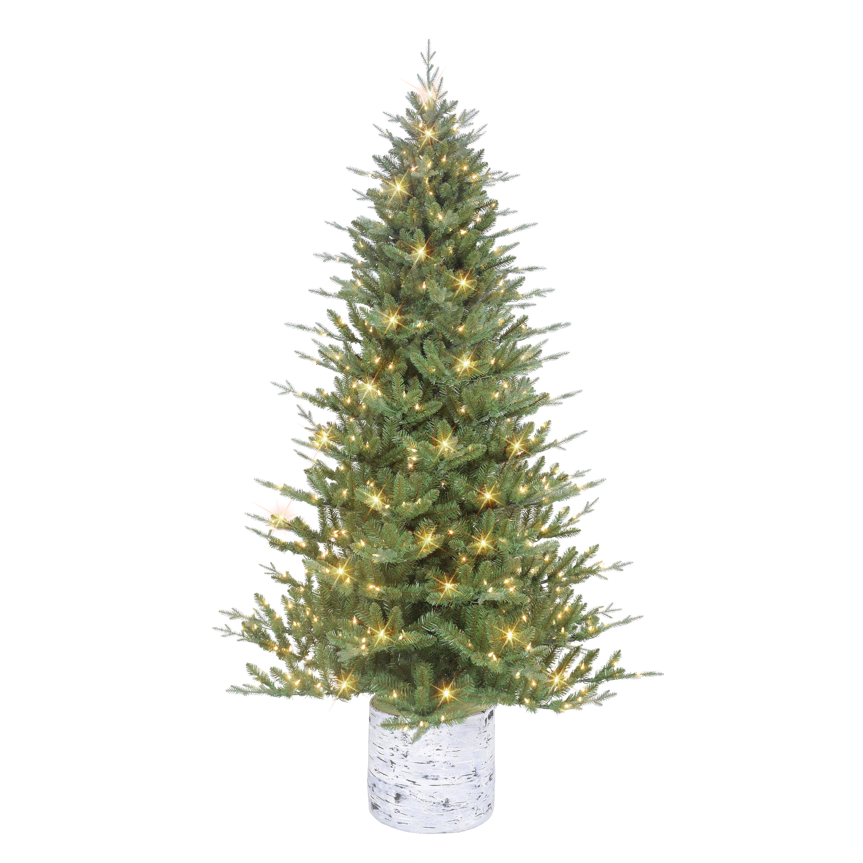 6.5 ft PE/PVC Potted Tree 1186 Tips 350 UL Clear Incandescent Lights ...