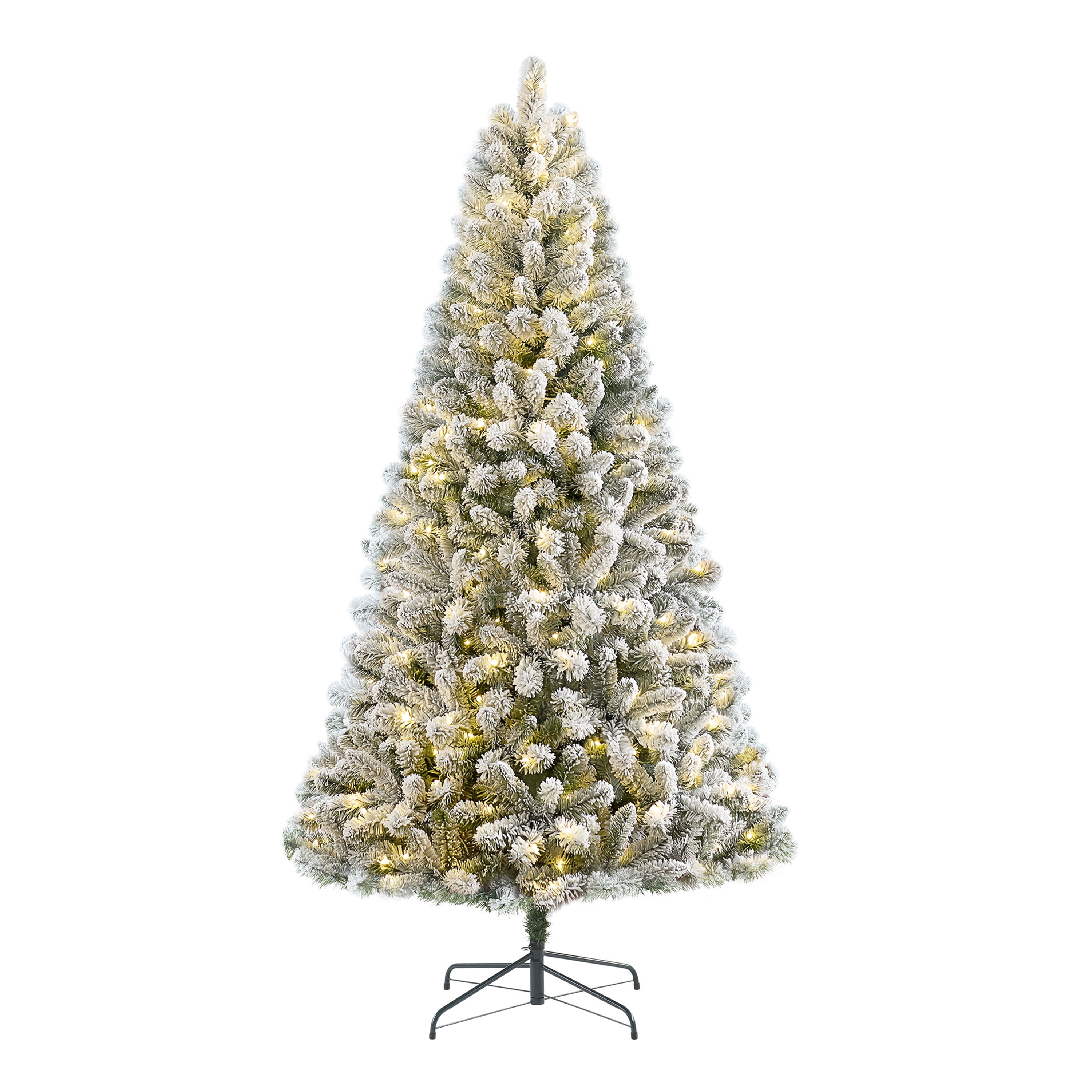 6.5 ft Pre-Lit Flocked Frisco Pine Artificial Christmas Tree with 250 ...