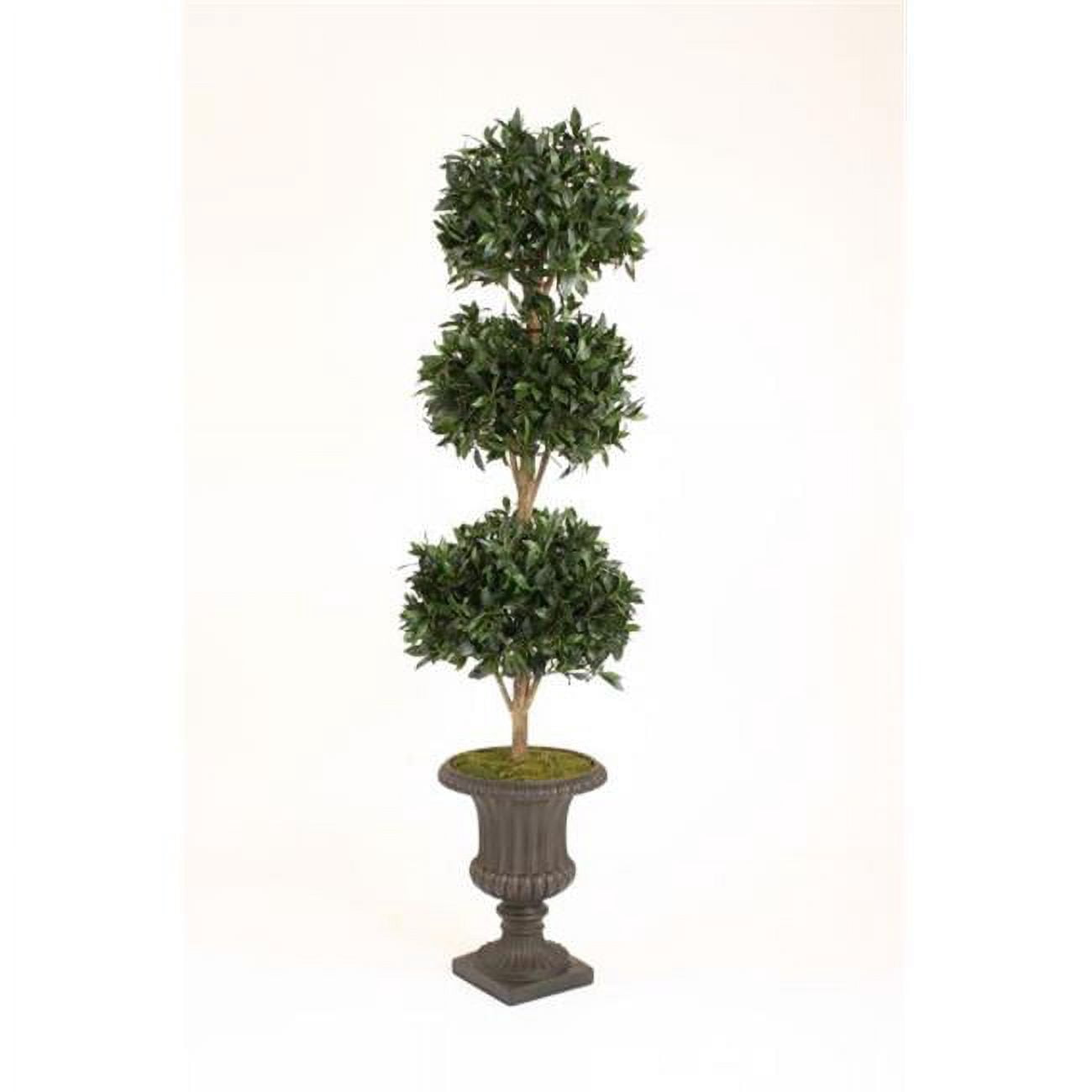 6.5 ft. Sweet Bay Laurel 3-Ball Topiary in Rust Classic Urn - Walmart.com