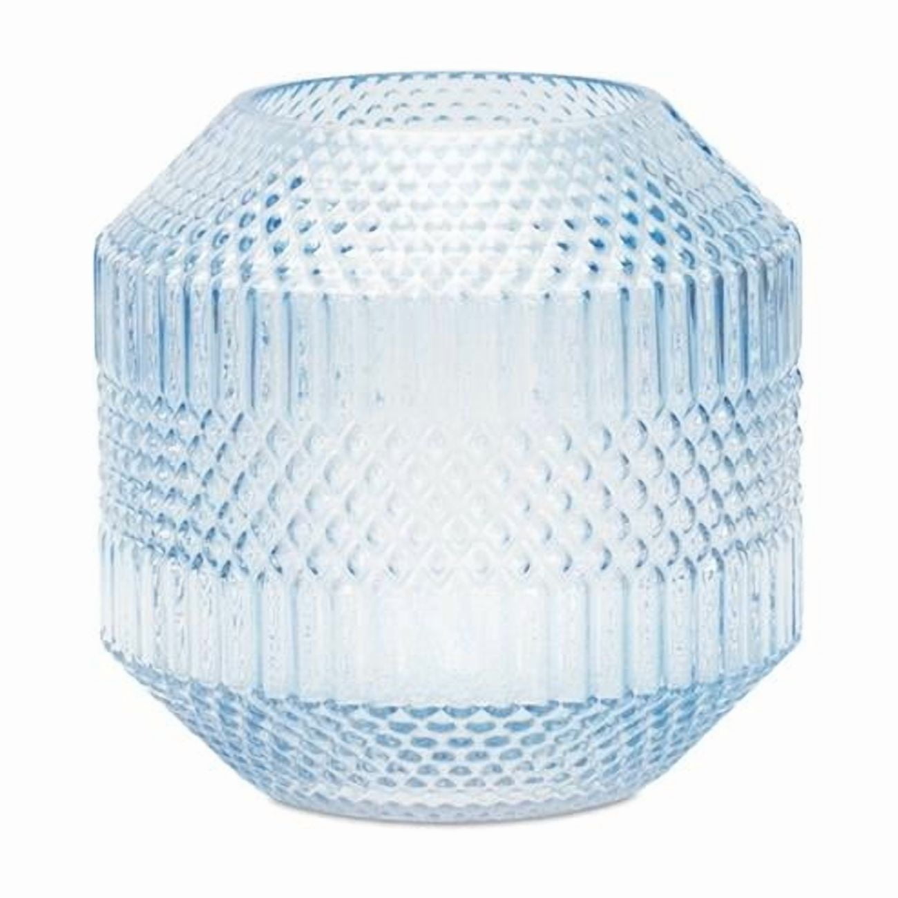 6.5 in. Blue Crystal Glass Round Table Vase - Walmart.com
