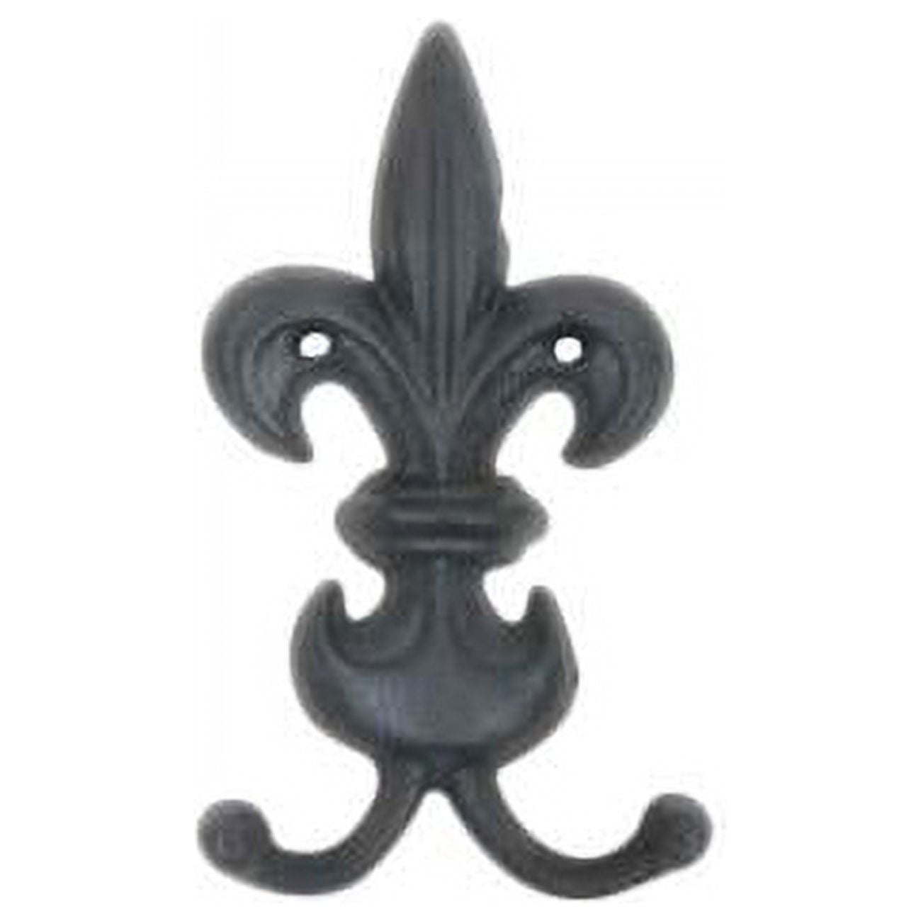 6.5 in. Cast Iron Wall Mounted Fleur De Lis Hook, Rustic Black - Walmart.com