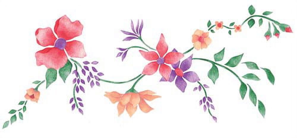 6.5 inch Floral Border Wall Stencil 050 by Designer Stencils - Walmart.com