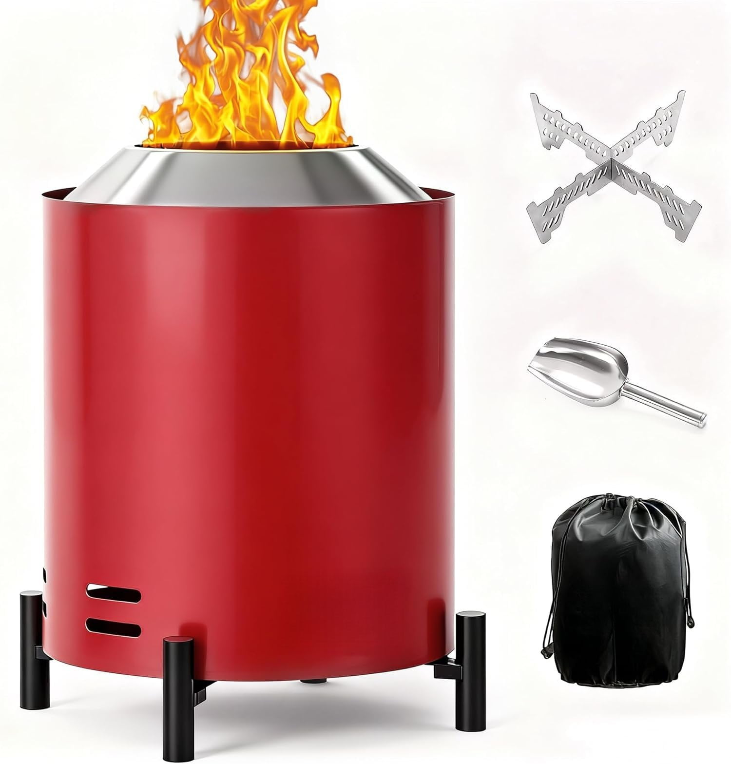 6.5 inch Tabletop Fire Pit Round, Stainless Table Firepit Small ...