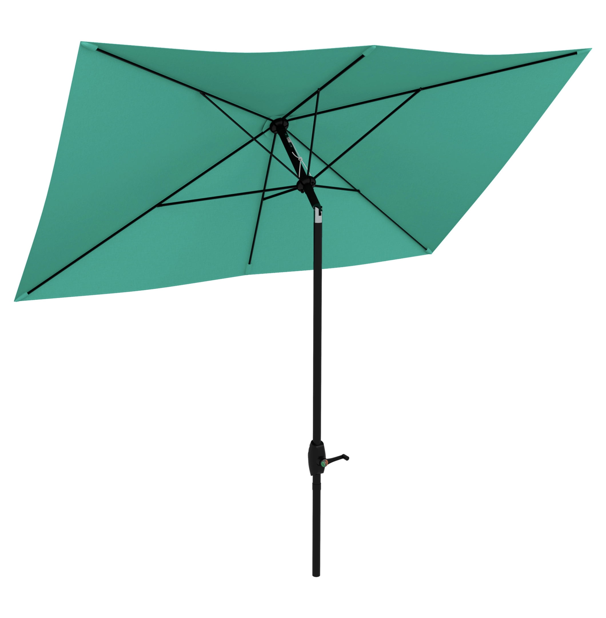 6.5' x 10' Patio Umbrella Outdoor, Rectangular Teal Umbrella with Crank ...