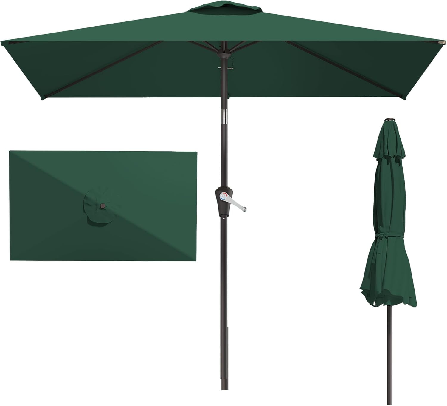 6.5' x 10' Rectangular Patio Umbrellas for Outdoor, Outdoor Table ...