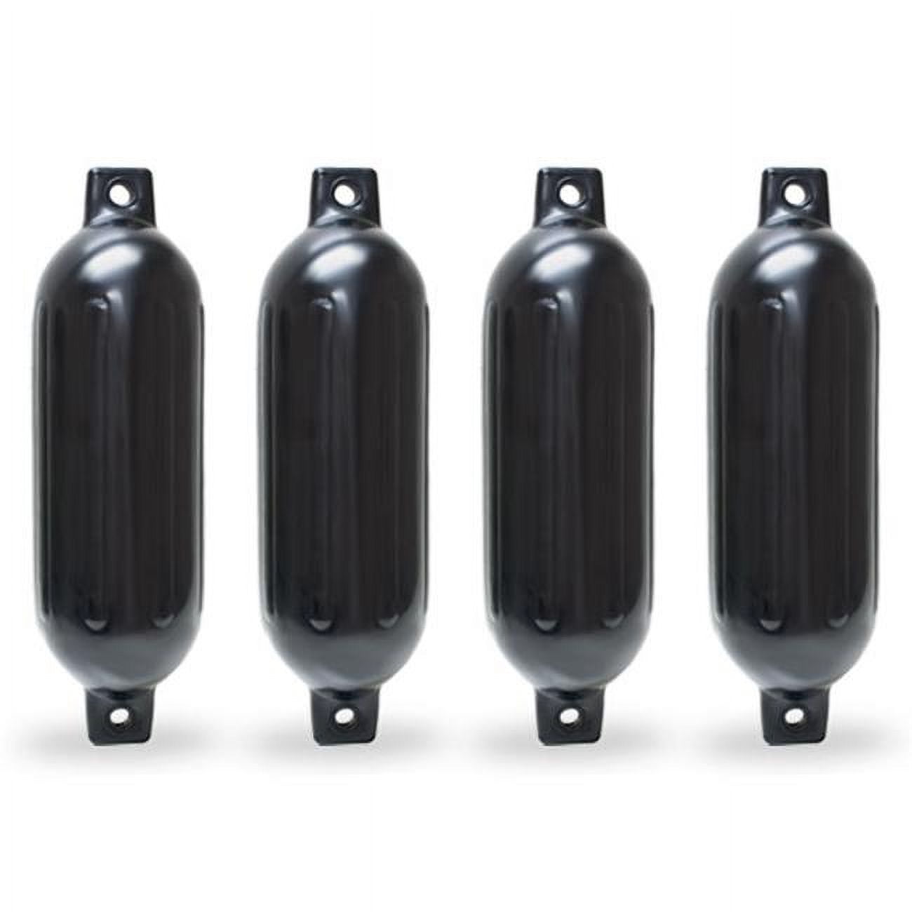 6.5 x 23 in. Twin Eye Ribbed Boat Pontoon Fender, Black - 4 Piece ...