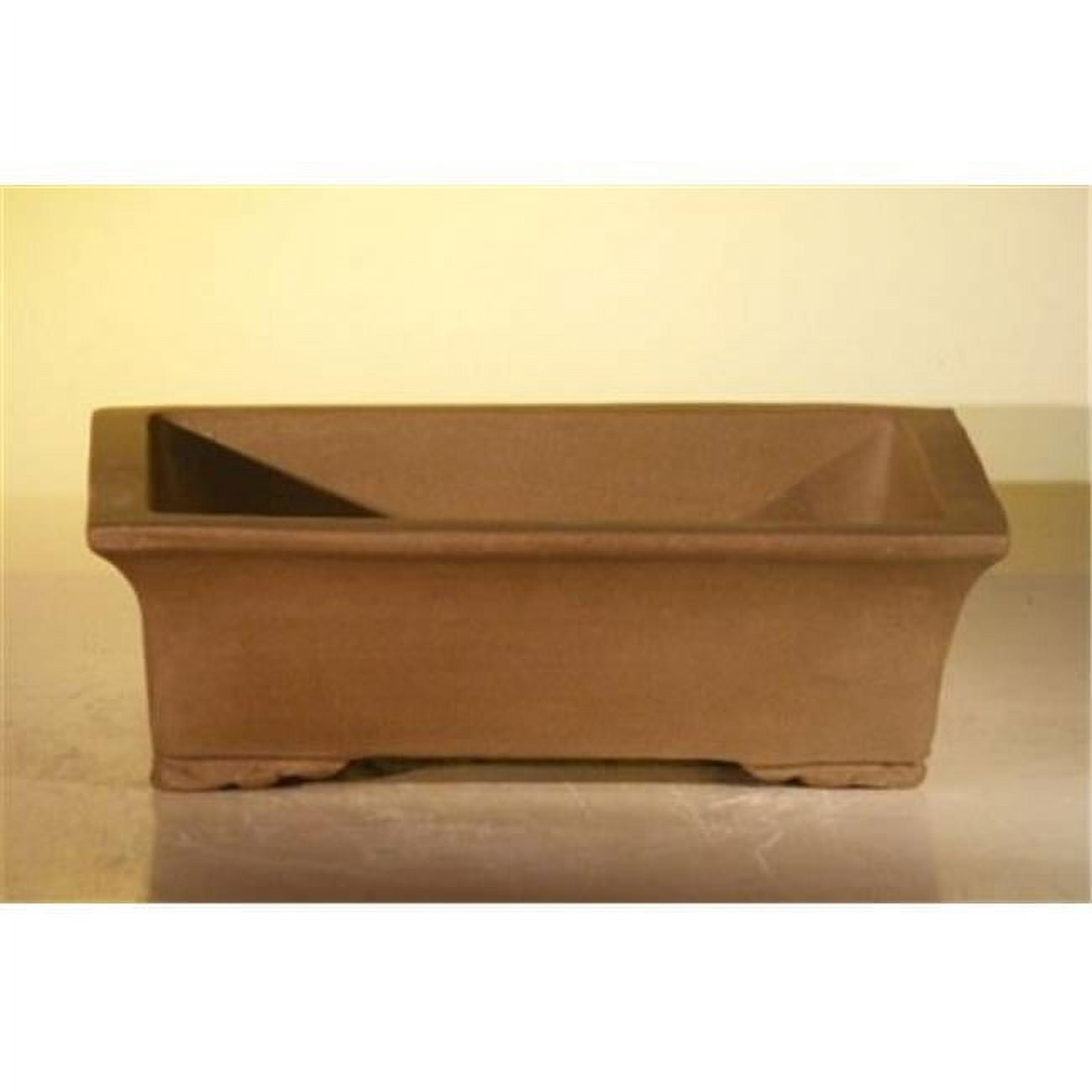 6.5 x 4.5 x 2.125 in. Unglazed Ceramic Bonsai Pot, Tan - Rectangle ...