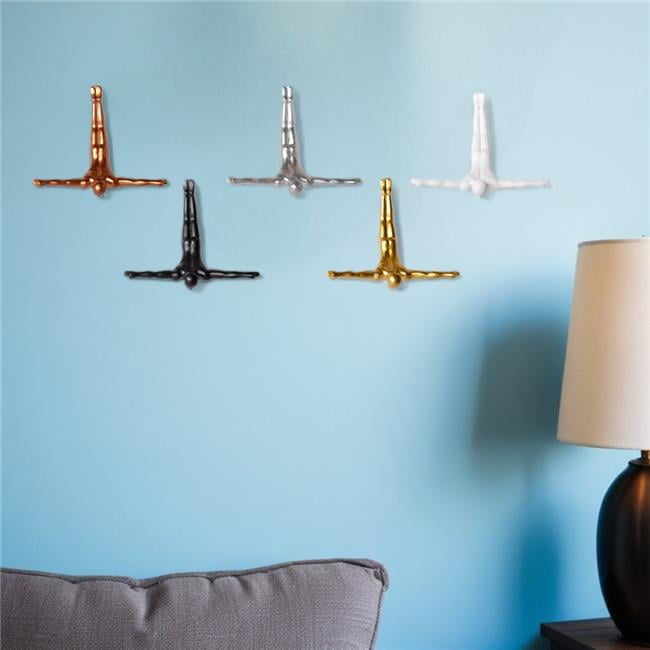 6.5 x 6.5 x 2.5 in. Black & White Metallic Resin Diving Man Wall Decor ...