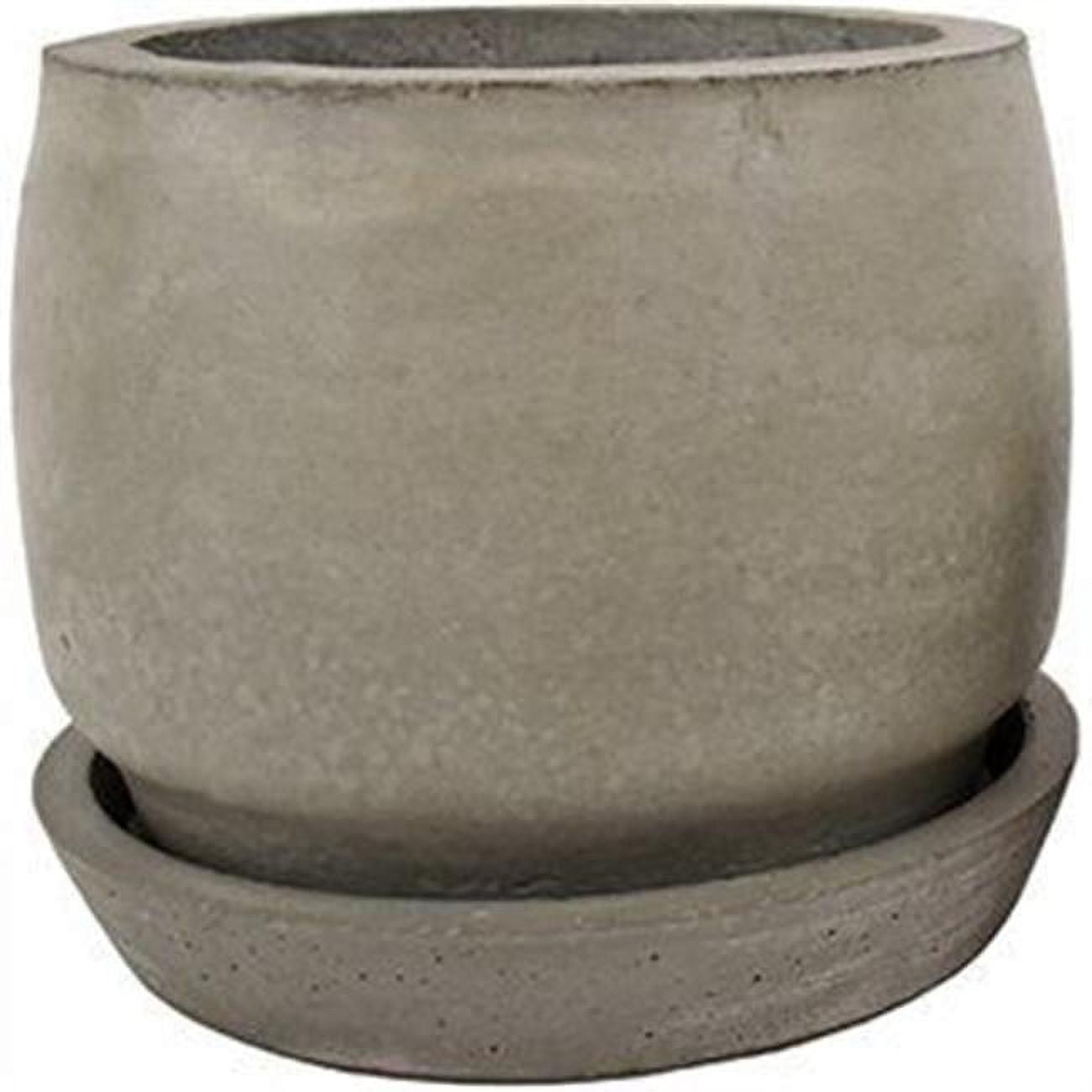 6.5 x 6 in. Lightweight Fiber Cement Sam Planter with Tray - Pack of 2 ...