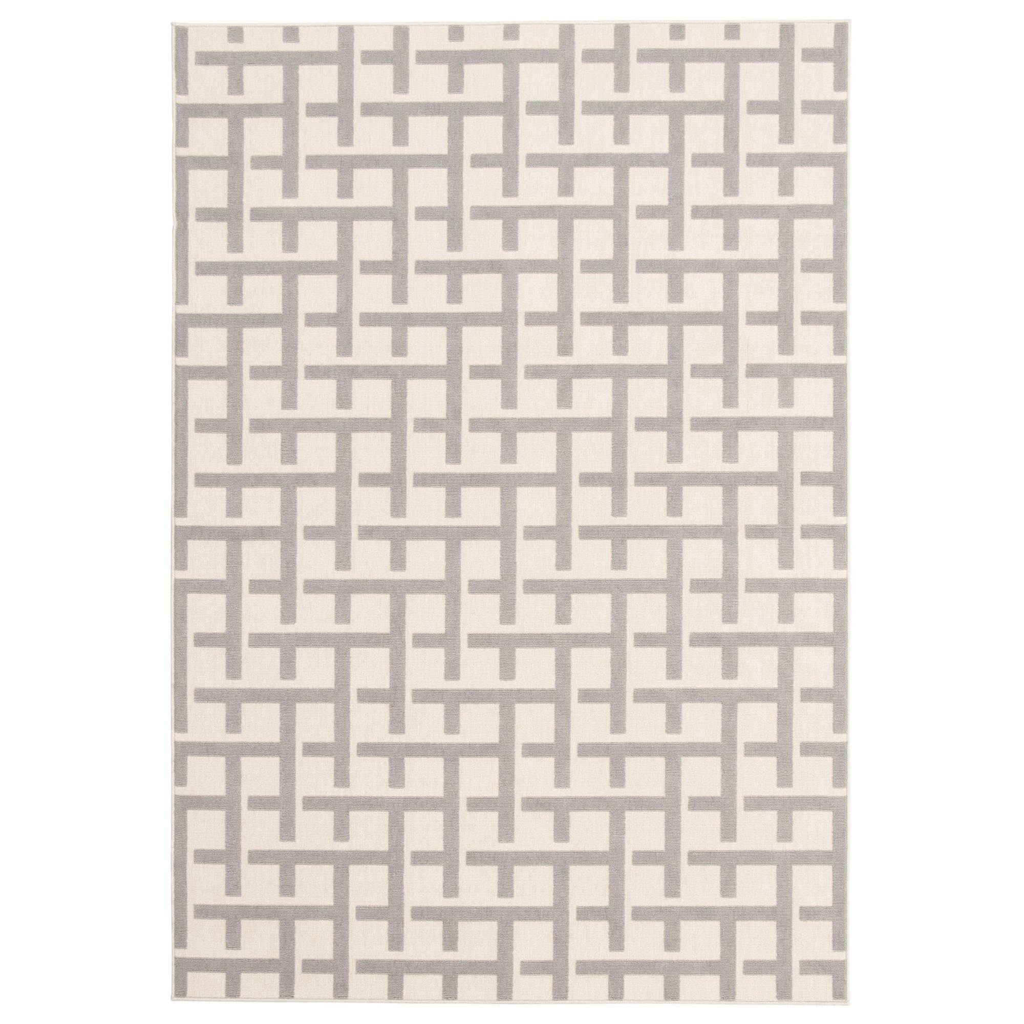 6.5' x 9.5' Gray Contemporary Geometric Rectangular Outdoor Area Throw ...