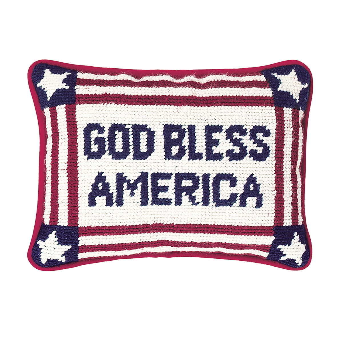 Patriotic "God Bless America" Needlepoint Small/Petite Accent Pillow, 6.5" x 9" - Walmart.com