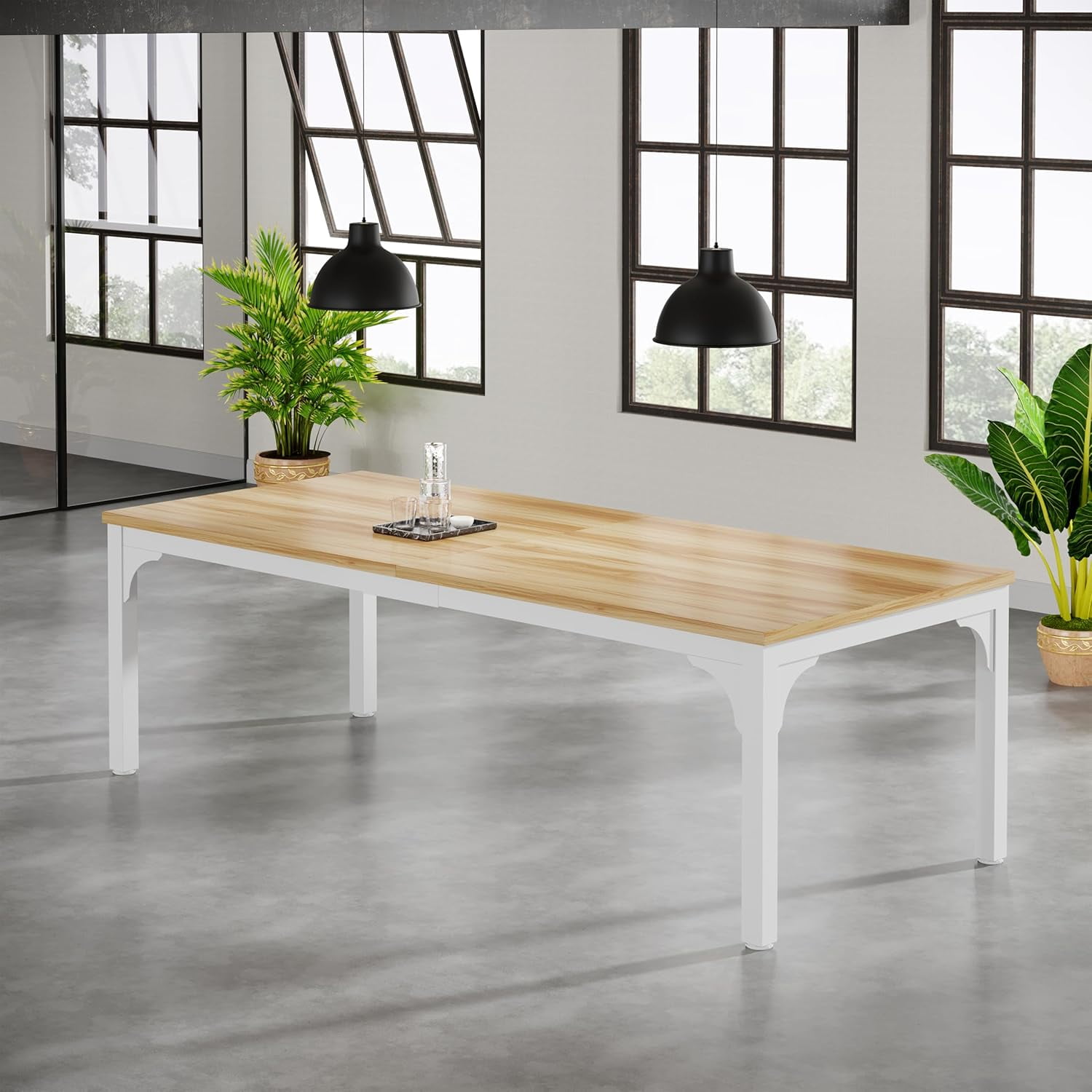 6.56 FT Conference Table, Super Sturdy Large Rectangle Meeting Seminar ...