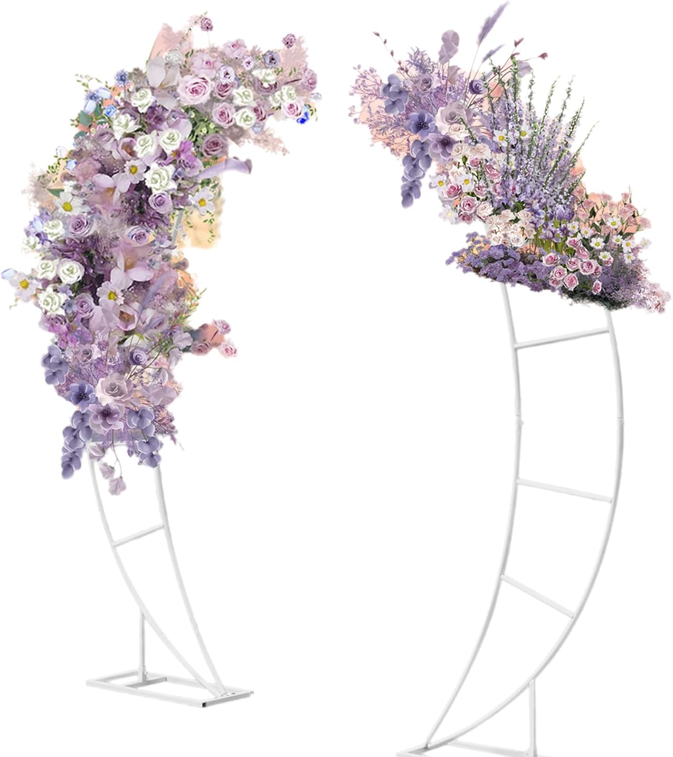 6.56 FT Decorative Wedding Moon Arch Backdrop Stand with Bases Metal ...