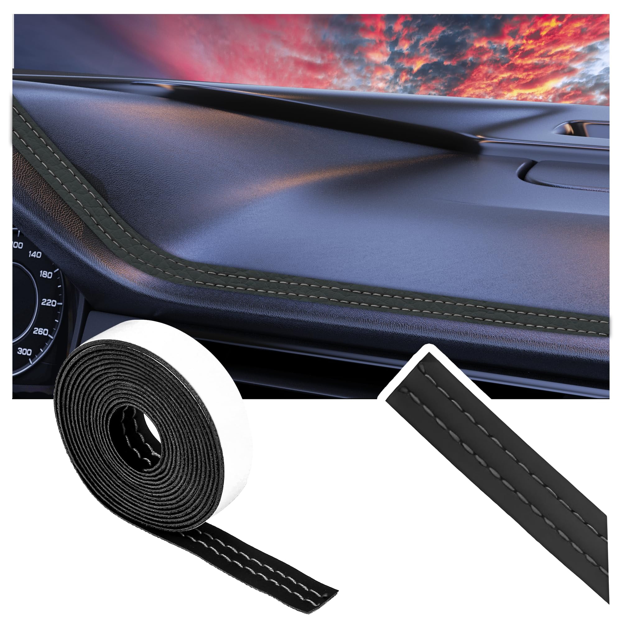 6.56Ft/2m Car Interior Accessories SSF20 Trim Strip with Stitching ...