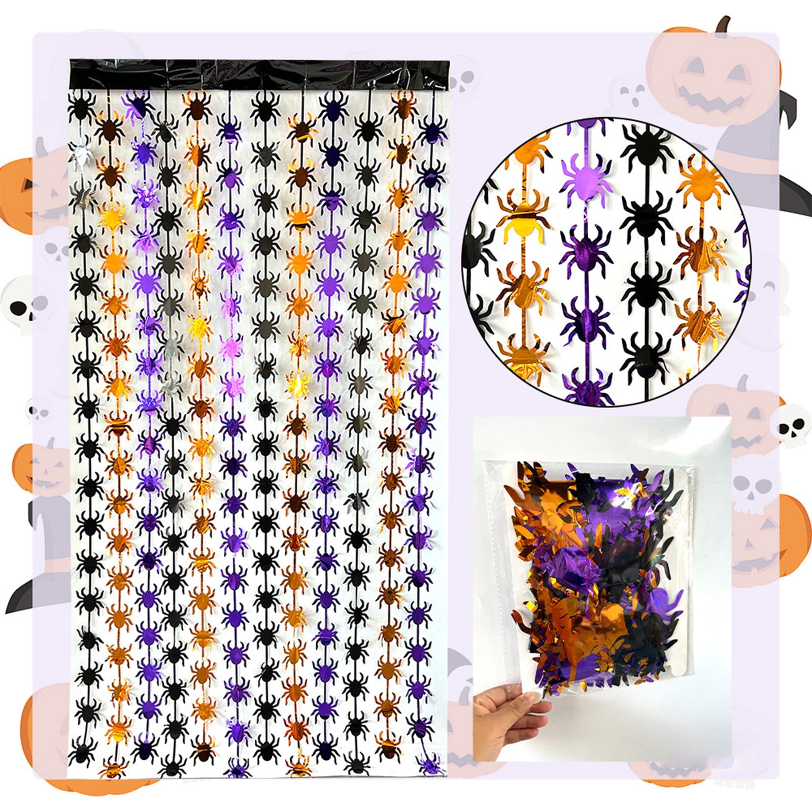 6.56ft Halloween Rain Curtain, Ghost Festival Party Decorations ...