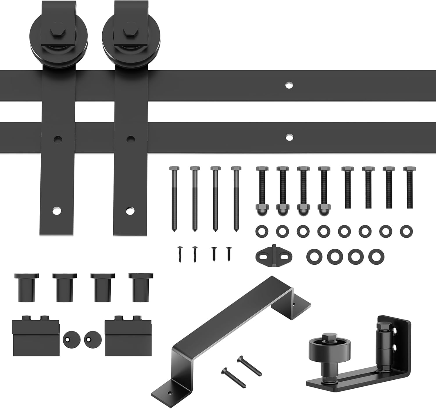 6.56ft Heavy Duty Carbon Steel Sliding Barn Door Hardware, Bent ...