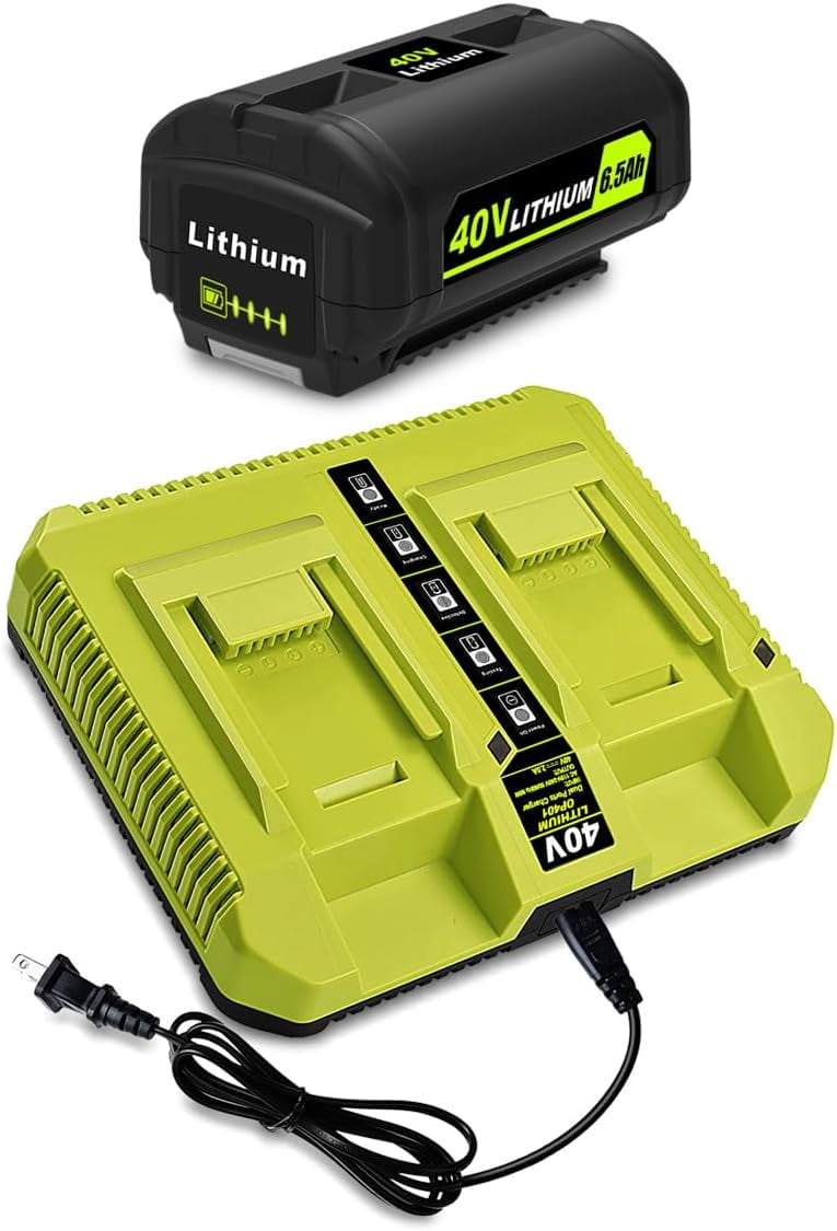 6.5Ah OP40602 40V Lithium Battery with Rapid Charger Combo for Ryobi ...