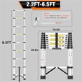 6.5FT/8.5FT Stainless Steel Telescoping Ladder, 400Lbs Load Portable ...