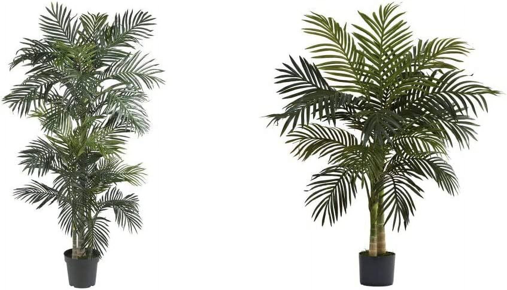 6.5FT Artificial Golden Cane Palm Tree, Fake Palm Tree with Three ...