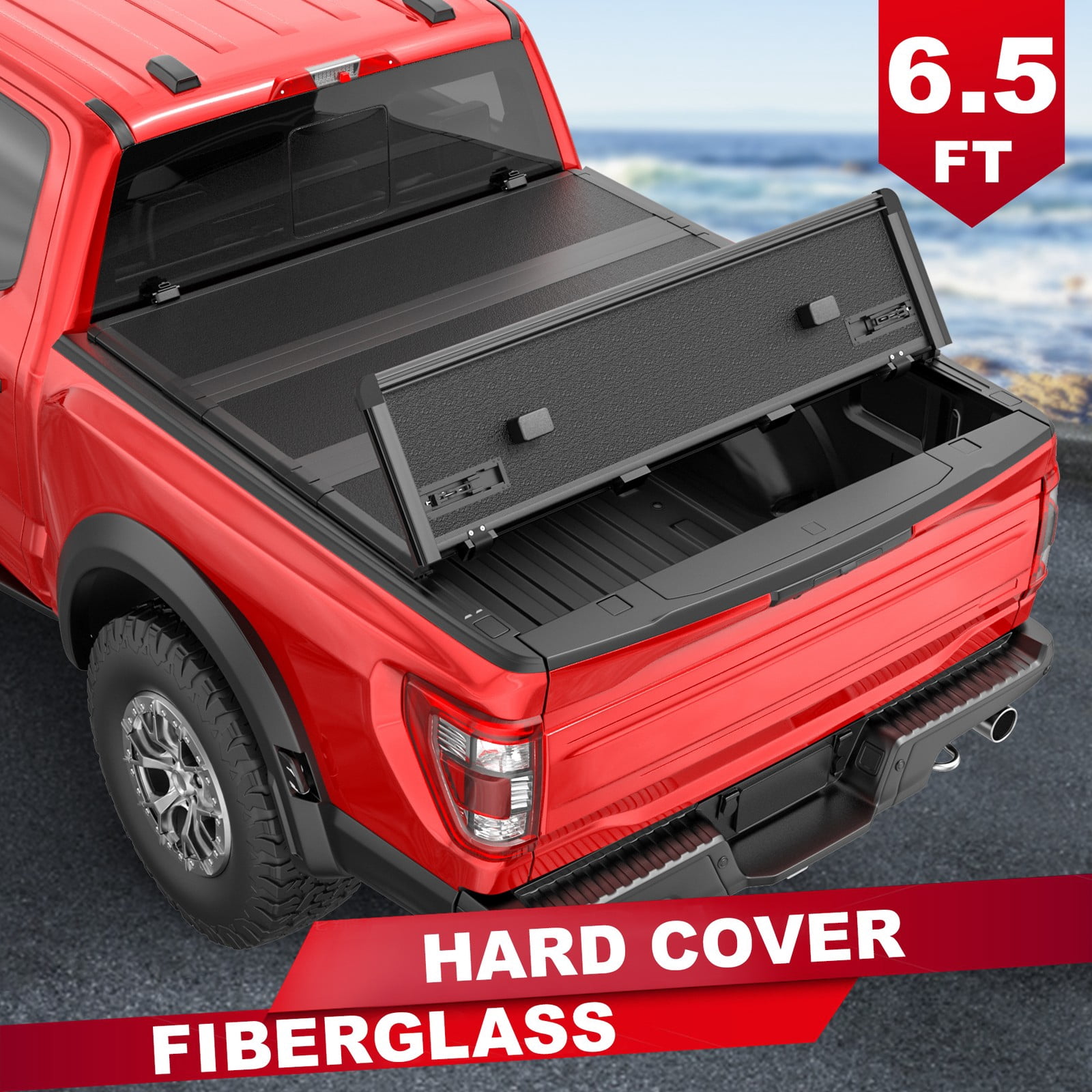 6.5FT Bed FRP Hard Tonneau Cover For 2014-2026 GMC Sierra Chevy ...
